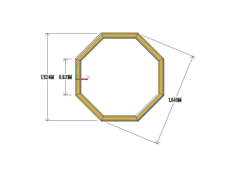 Octagon Flower Box At Tree Octagonal Raised Planter / 1.65 X 0.35m