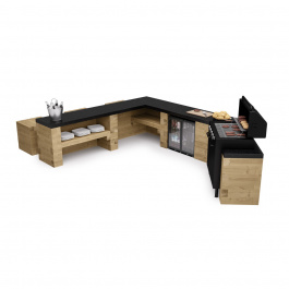 Modular Outdoor Kitchen / 2.25 x 2.078 x 1.478 x 0.60 m | WoodBlocX